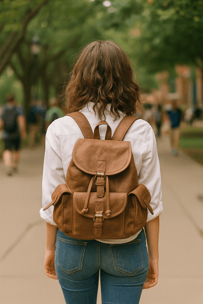 3 pocket Distressed Leather Satchel/Backpack IN-301 - Leatherlink