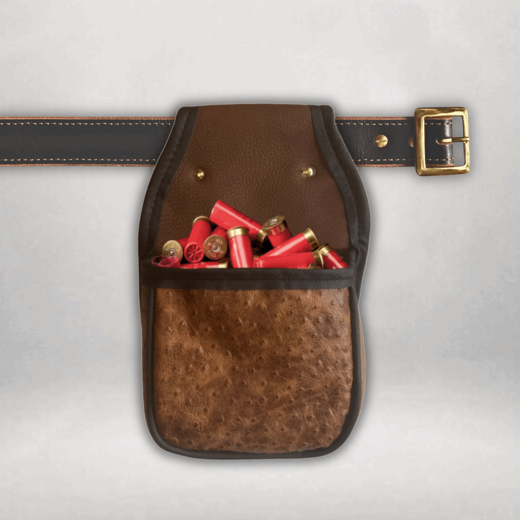 Double Handmade Leather Shotgun Shell Pouch DSB-2058 - Leatherlink